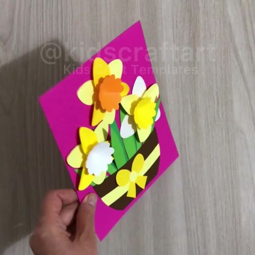 Daffodil Craft Card for mom Mothers Day Mother’s Spring Flower Summer ...