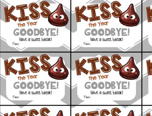 “Kiss the Year Goodbye!” End of Year Gift Tags | Sweet Summer Send-Off
