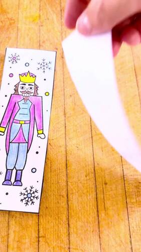 DIY Nutcracker Bookmark Craft, Printable Christmas Art Activity for Kids