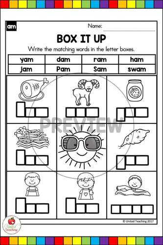 CVC Words Box It Up by United Teaching | TPT