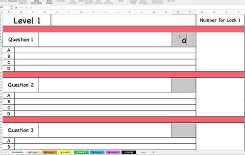 Escape Room - No Code DIY - Excel by Blue Milk | TPT