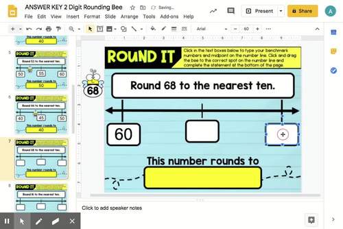 Rounding Number Lines BUNDLE Digital Math Activities by Allison French