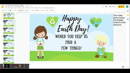 Spanish Earth Day Digital Scavenger Hunt | Dia de la Tierra Virtual Party