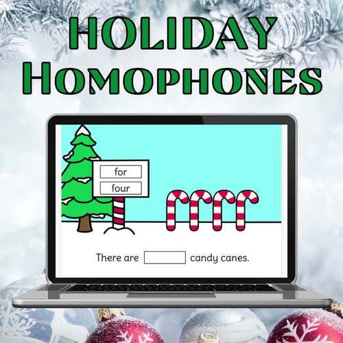Christmas Homophones Activities in Digital and Print plus Matching Cards