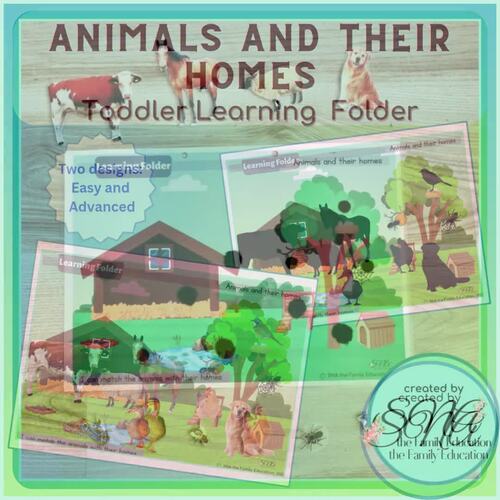 Animal and their homes/ Toddler Learning Folder/ Busy Binder/ Preschool