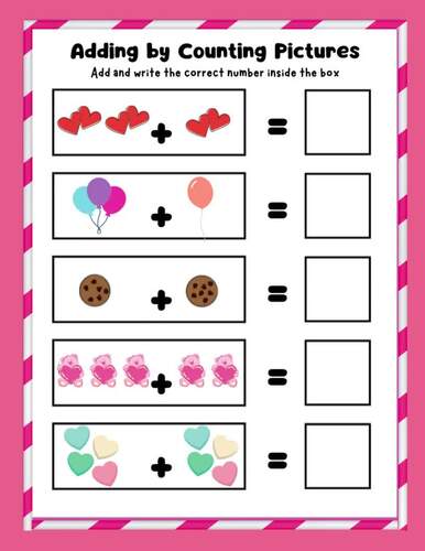 Valentine's day Math Printables for Preschool, valentines day Math