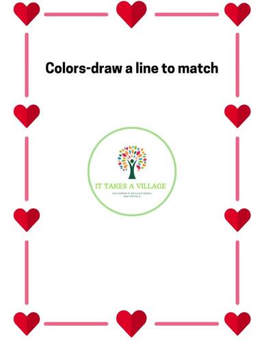 Colors worksheets-Valentine's Day edition!-Draw a line to match word to ...