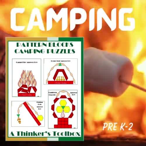 Camping Pattern Block Mat Printables & Worksheets by A Thinker's Toolbox
