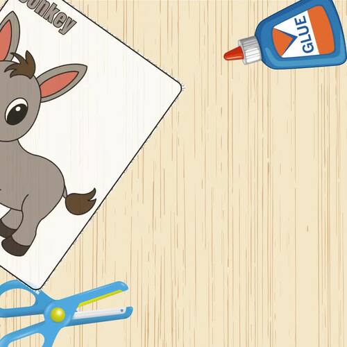 Donkey Craft Activity–Build a Donkey Template-Bulletin Board Craft,Cut ...