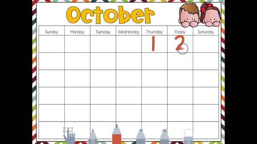 Seesaw Calendar | October Digital Calendar by Keri Brown | TPT