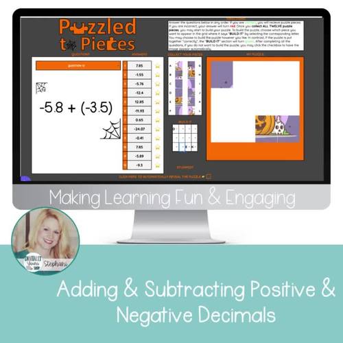Add and Subtract Positive and Negative Decimals Digital Activity for ...
