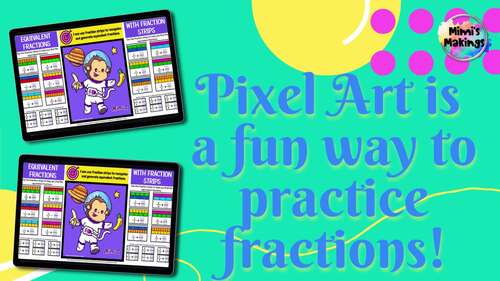 Equivalent Fractions with Fraction Strips Pixel Art Activity with ...