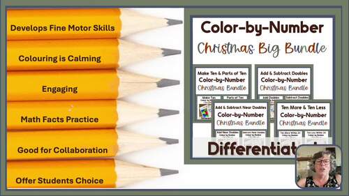 Christmas Addition & Subtraction to 20 Color by Number Bundle ...