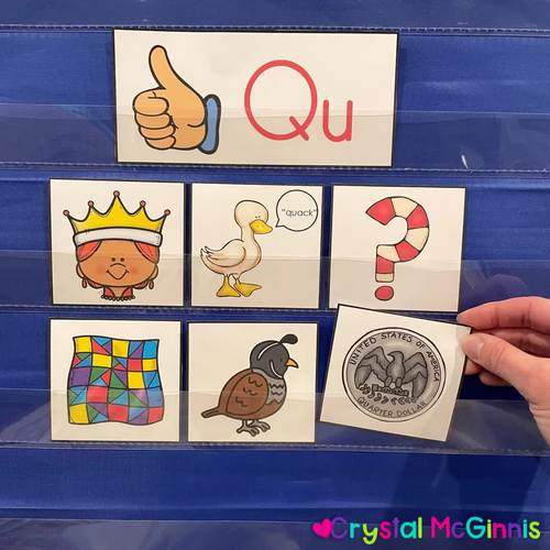 Dollar Deal! QU Digraph Pocket Chart Sort by Crystal McGinnis | TpT