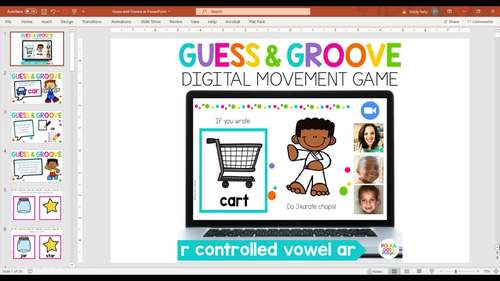 R Controlled Vowels Movement Game | AR Guess and Groove Activity and ...