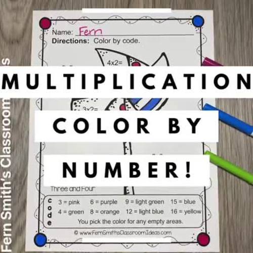 Color By Number Multiplication Beach Vacation Fun | TPT