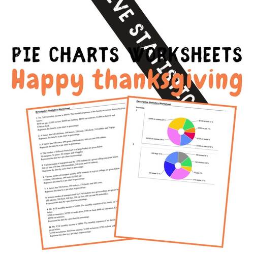 Happy Thanksgiving Math Descriptive Statistics: Pie Charts No Prep ...