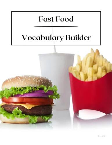 Fast Food - EDITABLE Vocab Expander with IPA List by The EFL Classroom ...