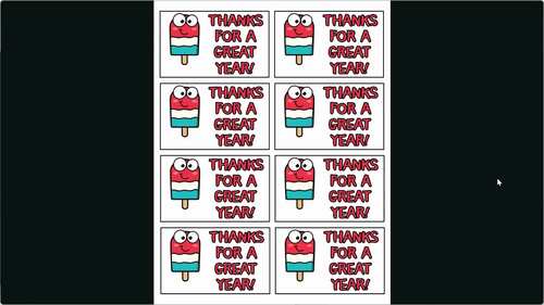 No Prep End of Year Gift Tags to Students | Student Summer Themed Gift Tags