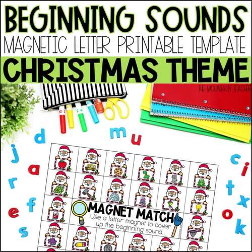 Christmas Beginning Sounds Activity on Magnetic Letter Printable Cookie ...
