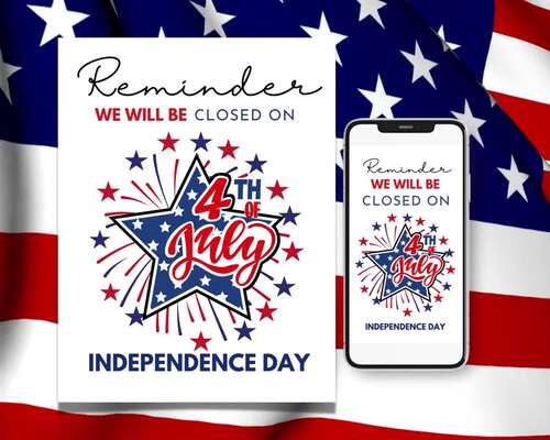 Closed for Independence Day Sign | Closed 4th of July Sign | Closed for ...