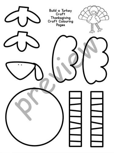 Thankful Turkey Craft | Build a Turkey Thanksgiving Activity by Pim Paper