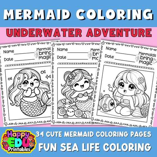 Mermaid Coloring Sheets: Underwater Ocean Adventures Color | Printable ...