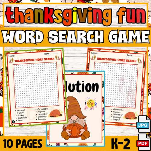 Thanksgiving dinner word search puzzle | November Activities pumpkin ...