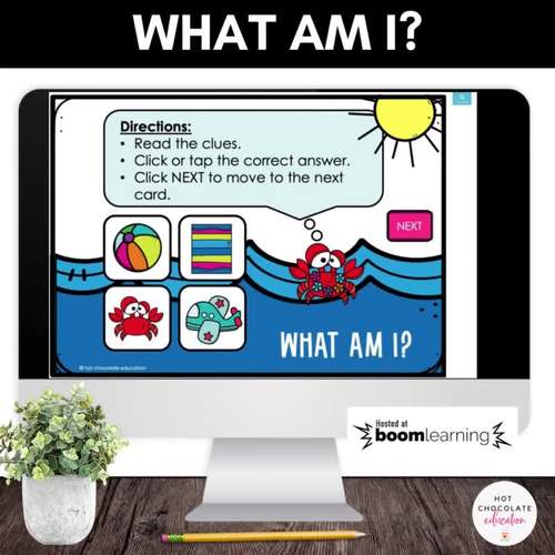 SUMMER: What am I? ESL Vocabulary Guessing Game BOOM CARDS™ | TPT