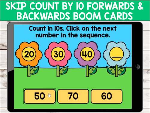 Spring Skip Counting by 10 Boom Cards | Counting Forwards & Backwards ...