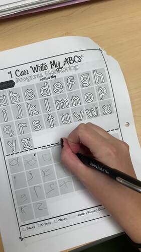 "I Can Write My ABCs" Monthly Progress Monitoring Form - Alphabet OT ...