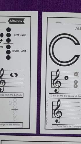 Beginner Band: ALTO Sax | The First Five Notes | Worksheets | Playing ...