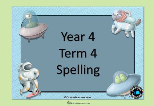 Spelling Pack for Term 4 Grade 4 - Suitable for Distance Learning