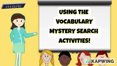 Vocabulary Practice Activity Interactive Search Game Summer Template