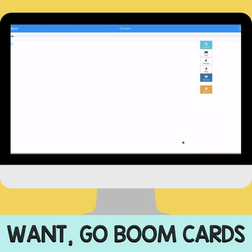 I want to go... Want, Go Core Vocabulary Boom Cards for Speech Teletherapy