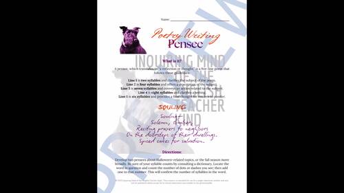 Halloween Poetry Activities with Exemplars and Outlines for Creative ...