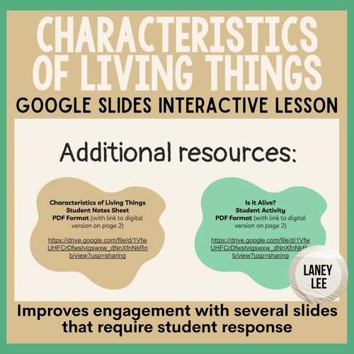 Characteristics of Living Things - Google Slides Presentation & Student ...