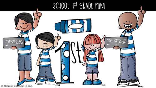 School clip art, 1st (first) grade Mini by Melonheadz Clipart | TPT