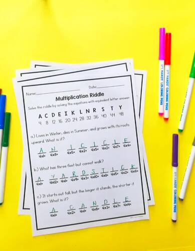 Multiplication 1-12 Riddle Worksheet by The Joy in Teaching | TPT