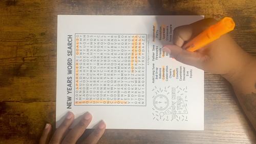 New Years Word Search Coloring Page Celebrate 2025 by LearnWithMsP