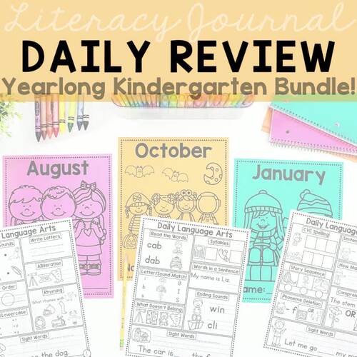 Daily Literacy Review Journal for Kindergarten : Daily ELA Warm Ups ...