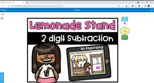 Subtraction to 100 Without Regrouping Summer Activity - Double Digits