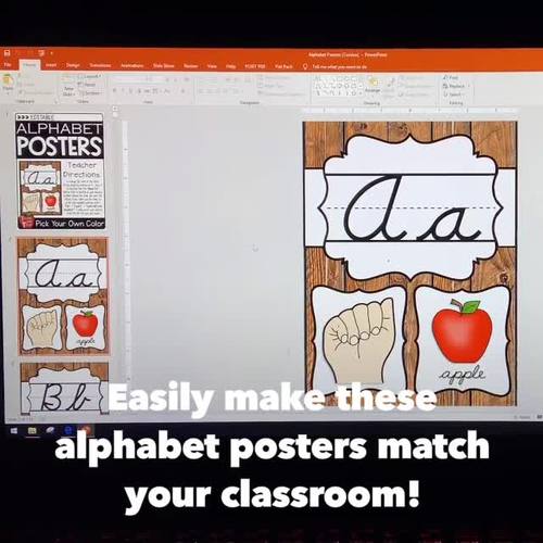 EDITABLE Farmhouse Wooden Shiplap Alphabet Posters {Cursive} | TPT