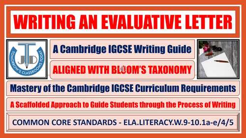Evaluative Letter Mastery - A Cambridge IGCSE Writing Guide - PPT