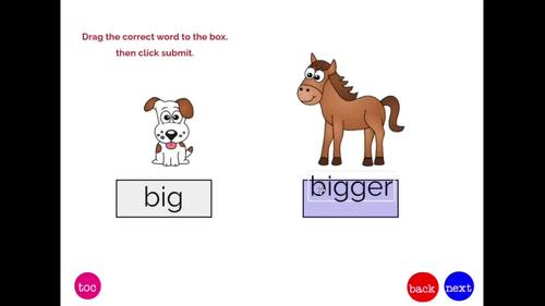 Comparatives and Superlatives adjectives boom cards by Angela Christine