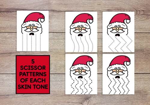 Santa’s Beard Cutting Activity – Christmas Fine Motor Craft – Scissor ...