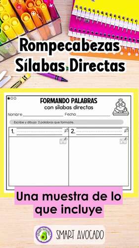Rompecabezas de Sílabas Directa | Centro de Lectura K-1 Spanish ...