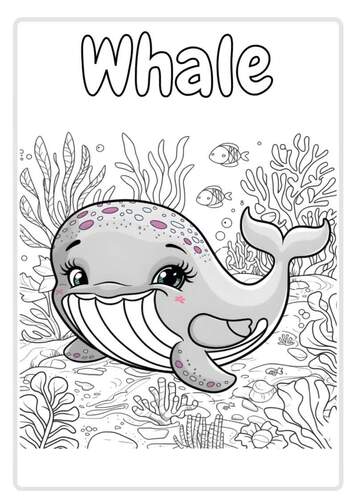 Best Pintable Sea Animal Whale coloring page,kids,cute,Printable,funny ...