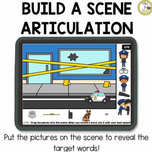 Police Articulation Build a Scene - Digital Boom Cards by Miss B SLP