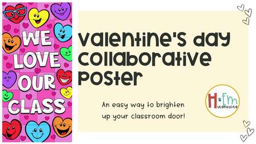 Valentine's Day Collaborative Poster Coloring Activity │Hearts │ Winter ...